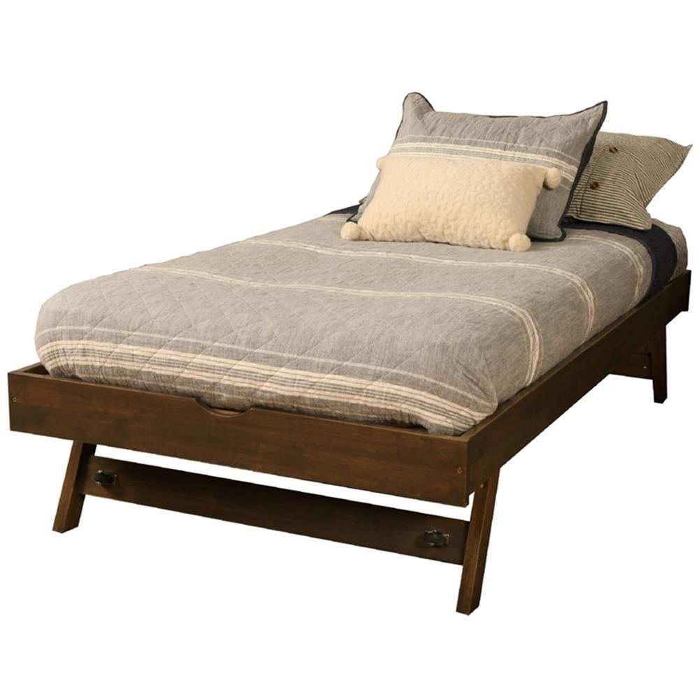 Bowery Hill Modern Wood Twin-size Pop Up Bed with Walnut Brown Frame ...