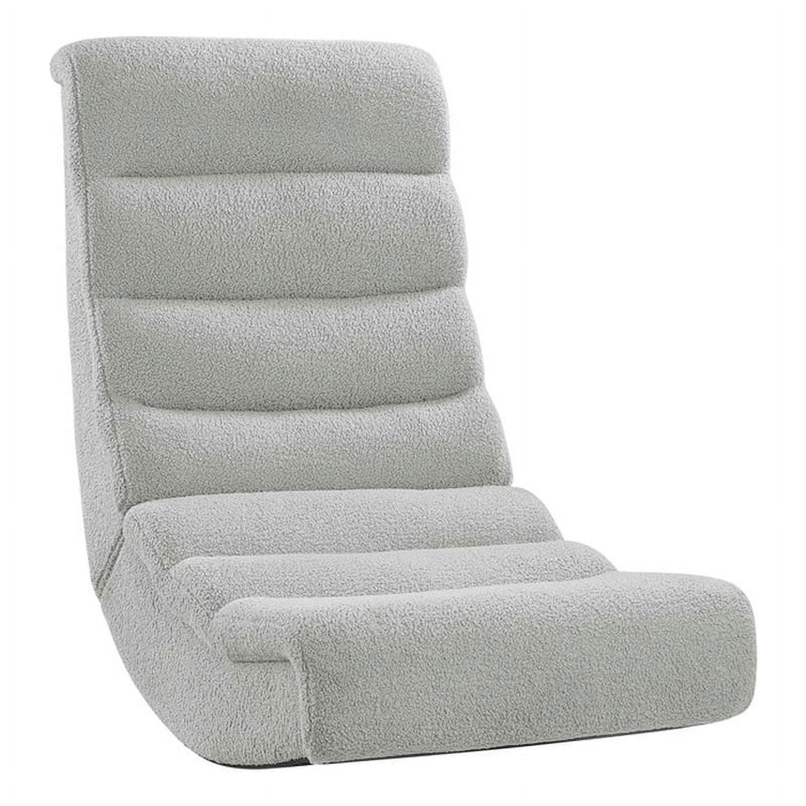Bowery Hill Modern Wood Upholstered Game Rocking Chair in Gray ...