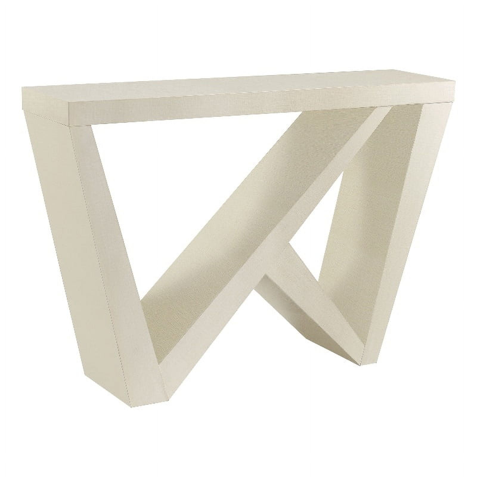 Bowery Hill Modern Wood W-Shaped Legs Console Table in Cream Weave ...