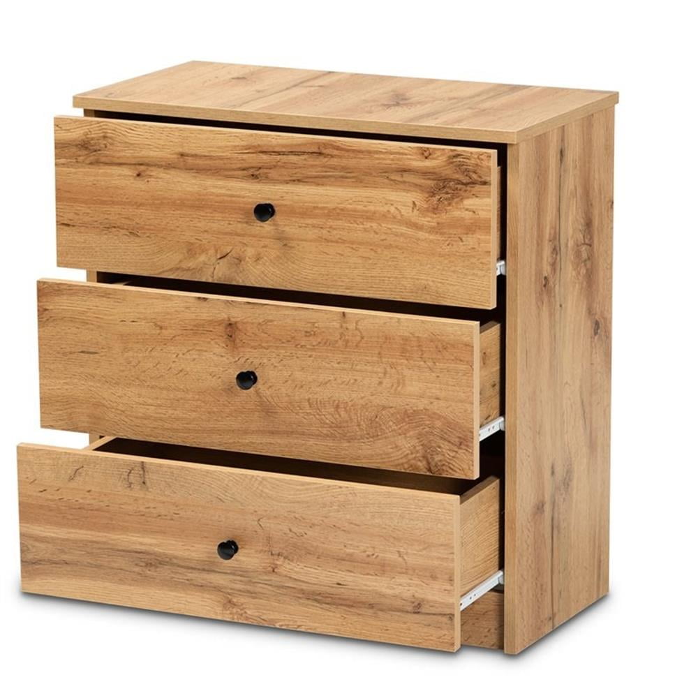 Bowery Hill Oak Brown Finished Wood 3-Drawer Storage Chest - Walmart.com