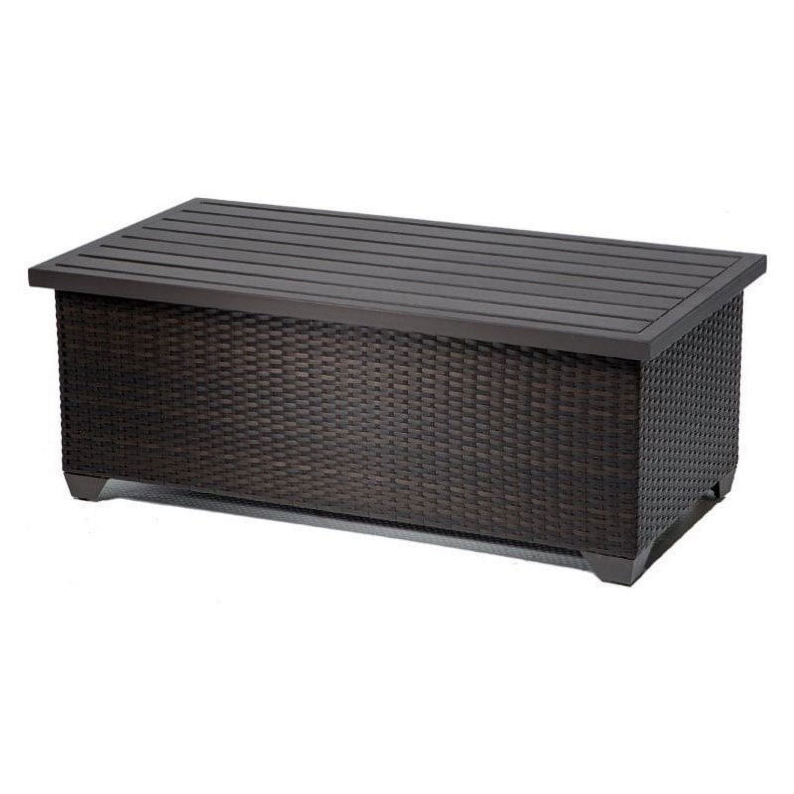 Bowery Hill Outdoor Wicker Storage Coffee Table in Espresso - Walmart.com
