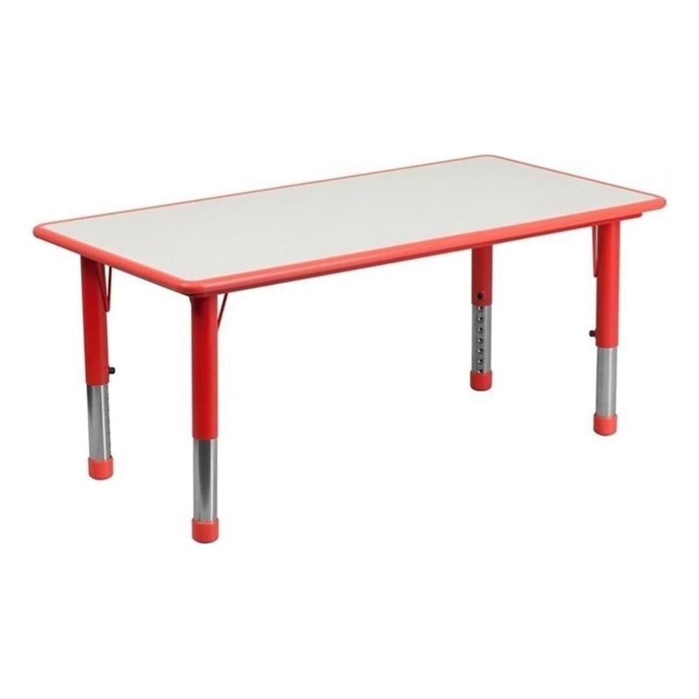 Bowery Hill Plastic Rounded Corners Activity Table in Red/Gray ...