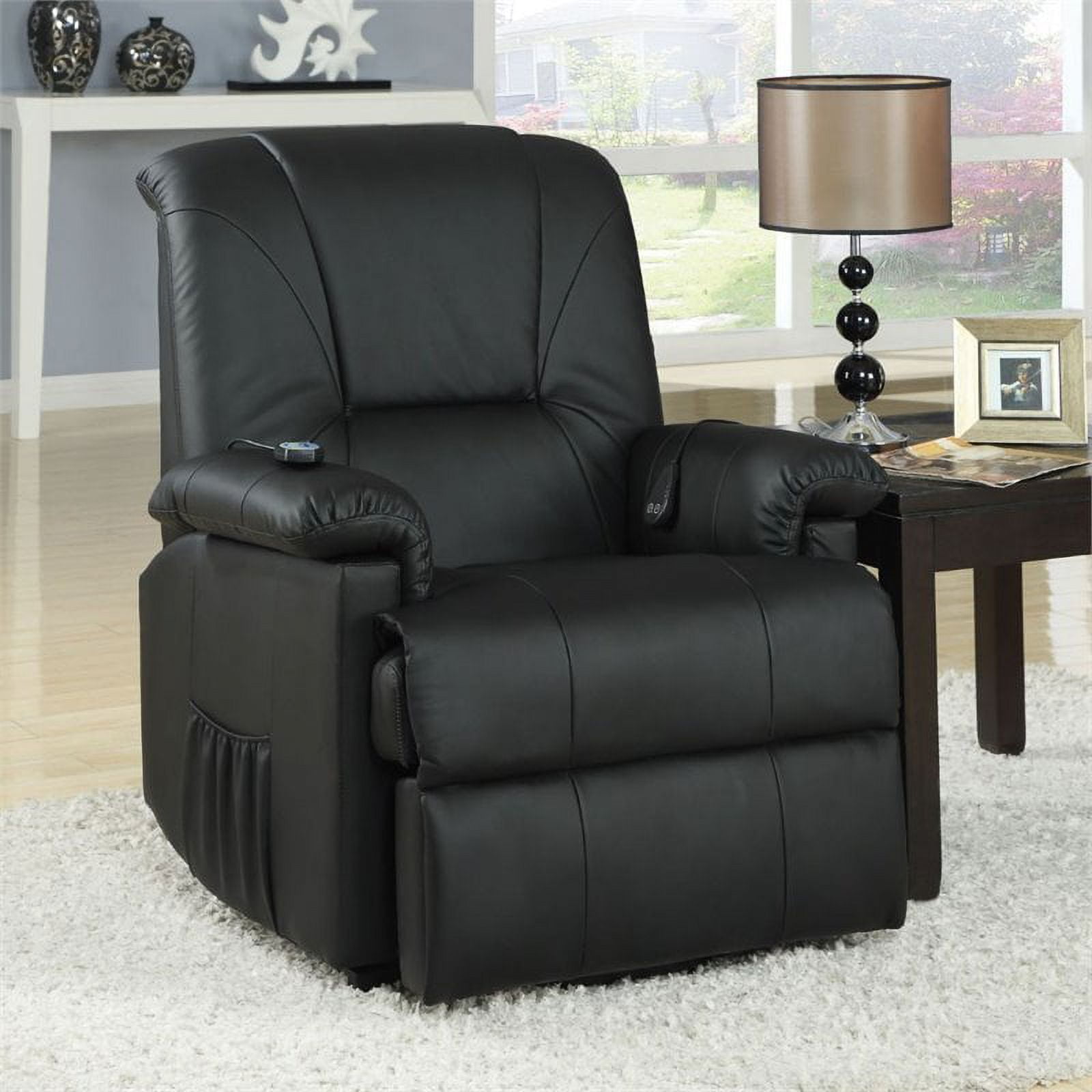 Bowery Hill Recliner with Power Lift and Massage in Black - Walmart.com