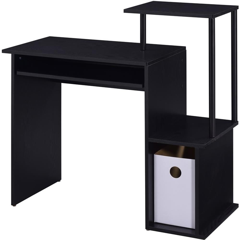 Bowery Hill Rectangular Table Top Computer Desk in Black Finish ...