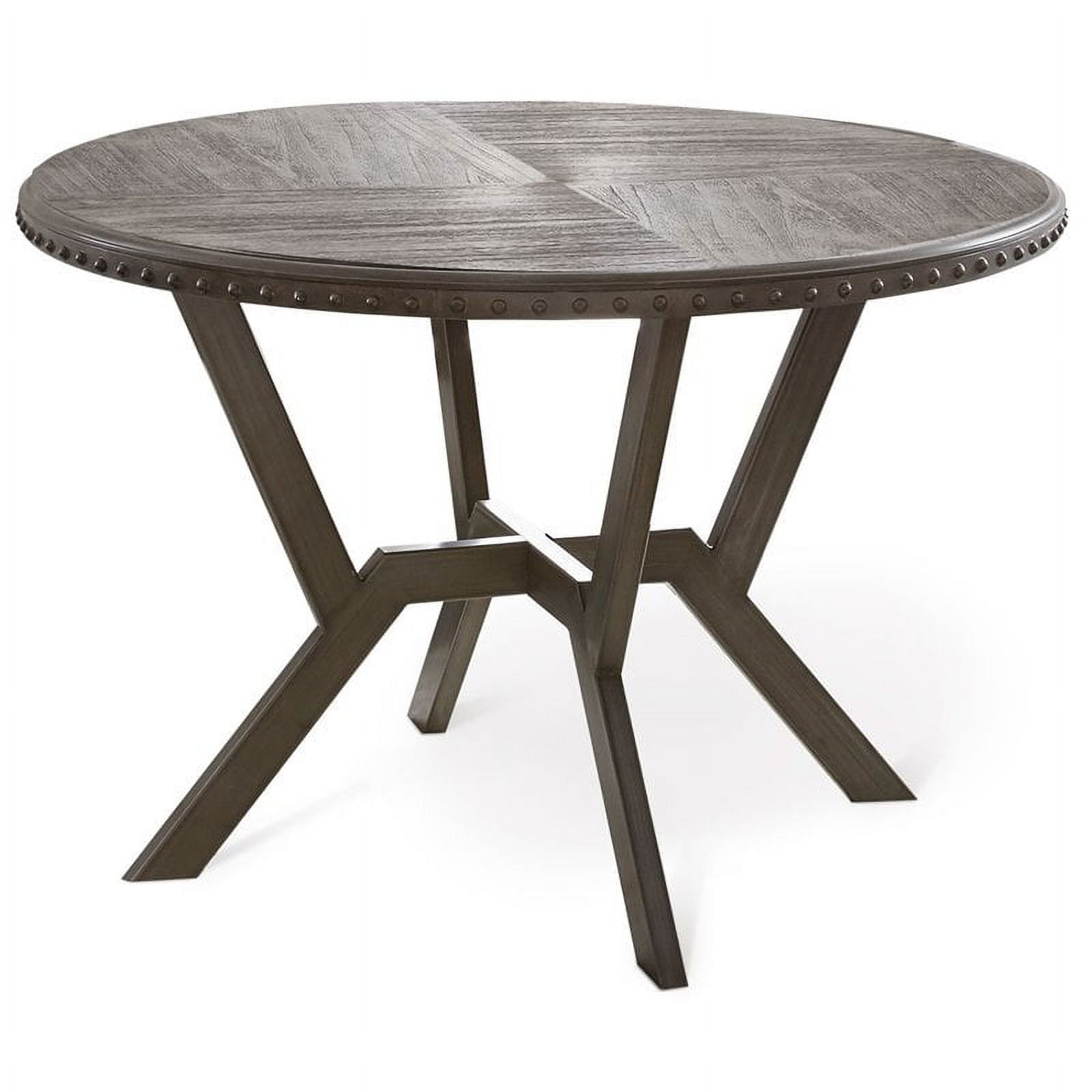 Bowery Hill Round Dining Table in Distressed Gray - Walmart.com