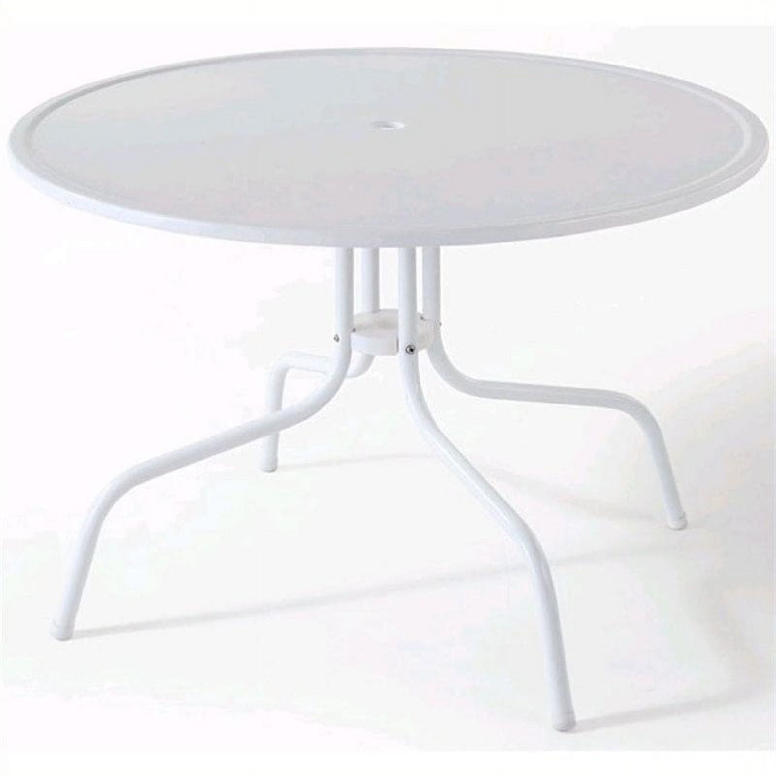 Bowery Hill Round Metal Dining Table in White - Walmart.com