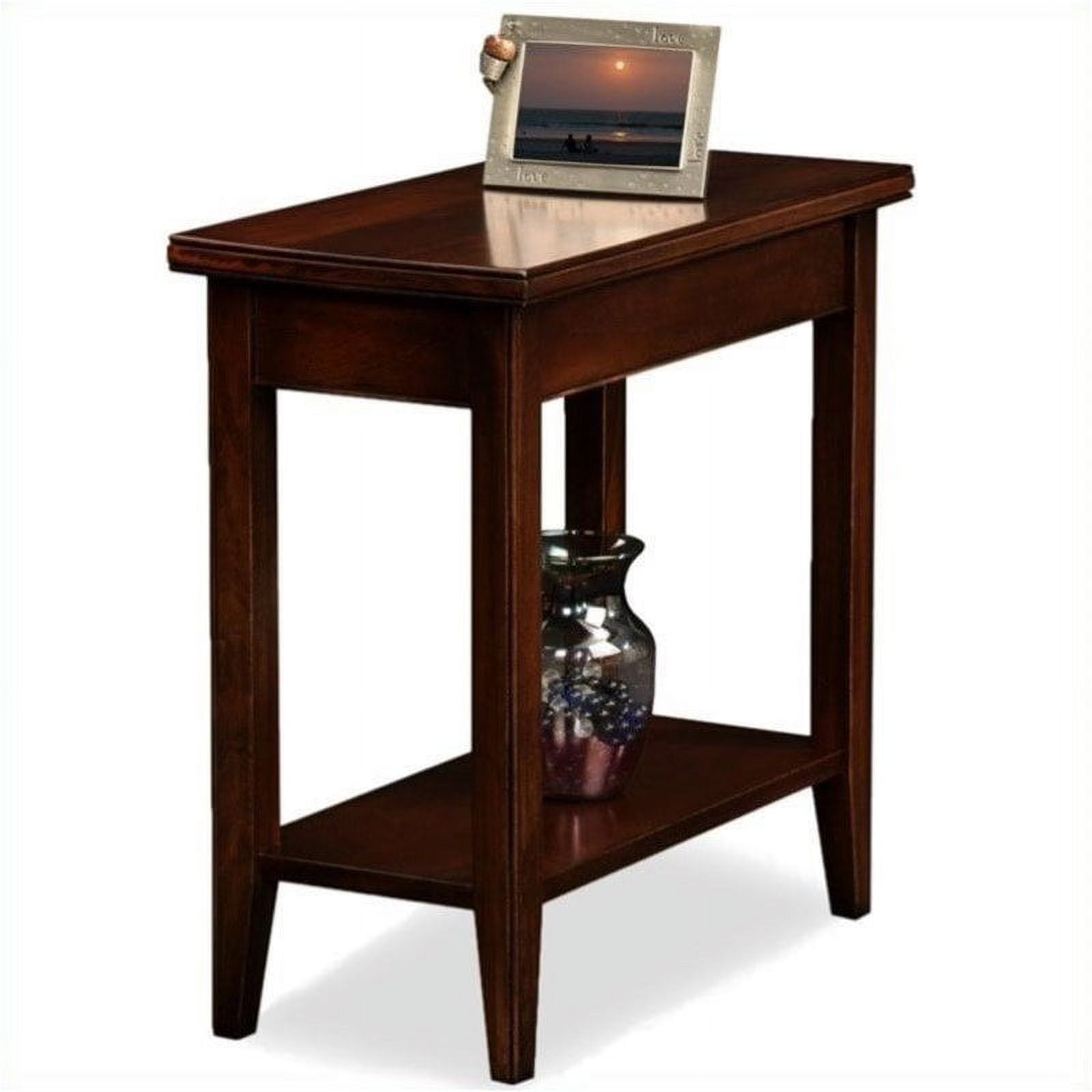 Bowery Hill Solid Wood Rectangular End Table in Chocolate Cherry ...