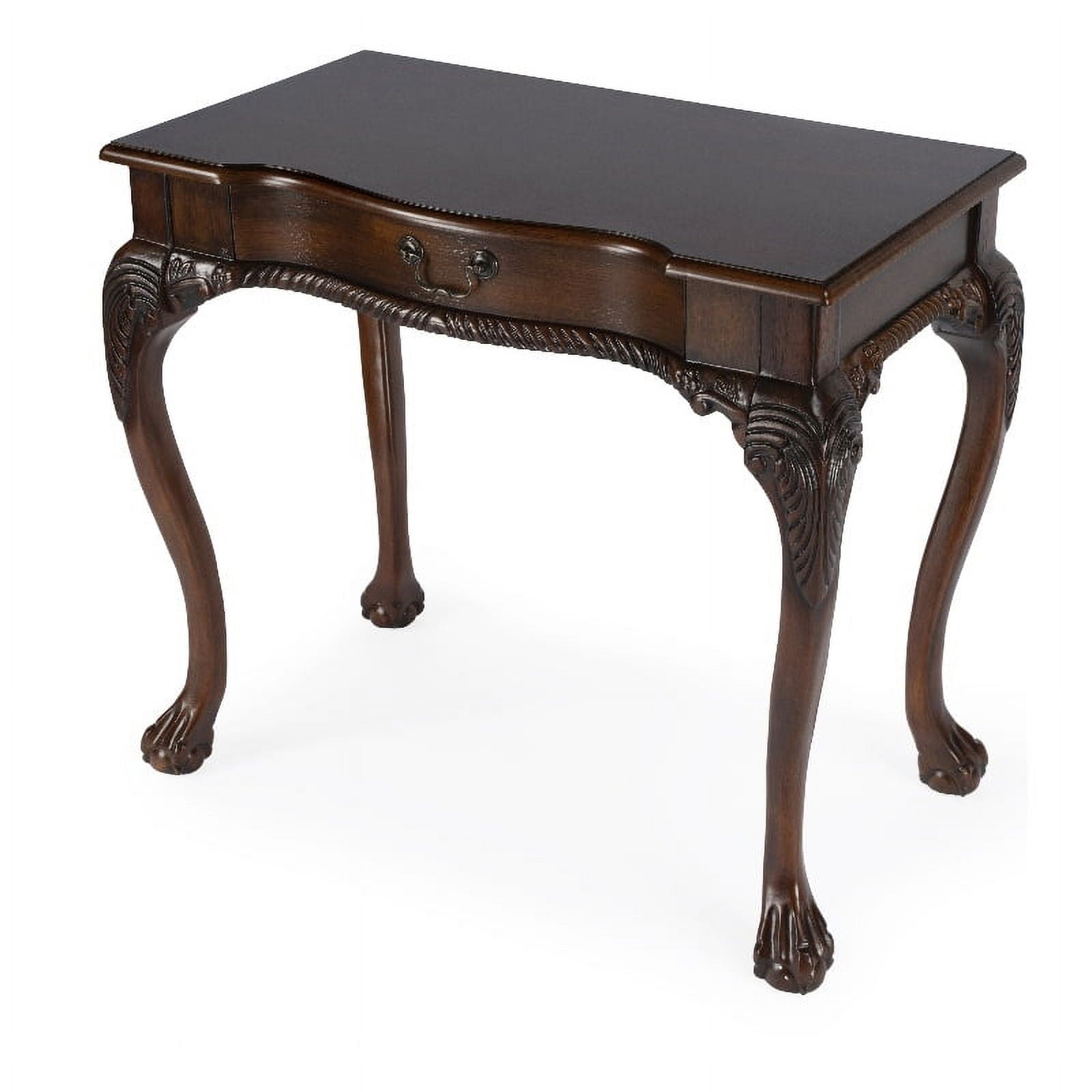 Bowery Hill Solid Wood Traditional Writing Desk in Cherry Finish ...