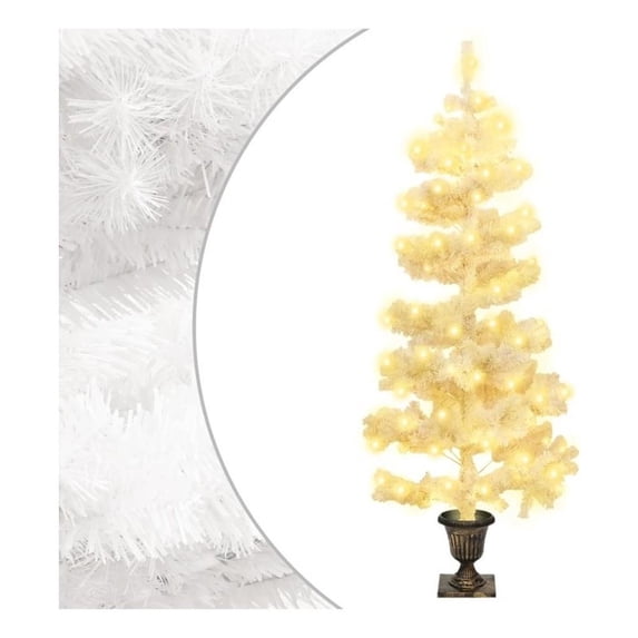 Bowery Hill Swirl Christmas Tree White PVC Steel Medium Swirl Christmas ...