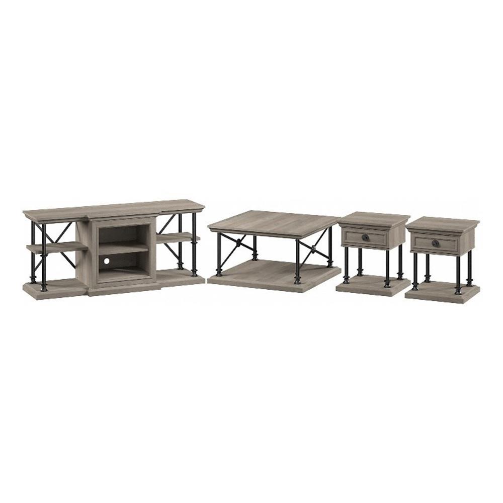 Bowery Hill TV Stand and Living Room Tables in Driftwood Gray ...