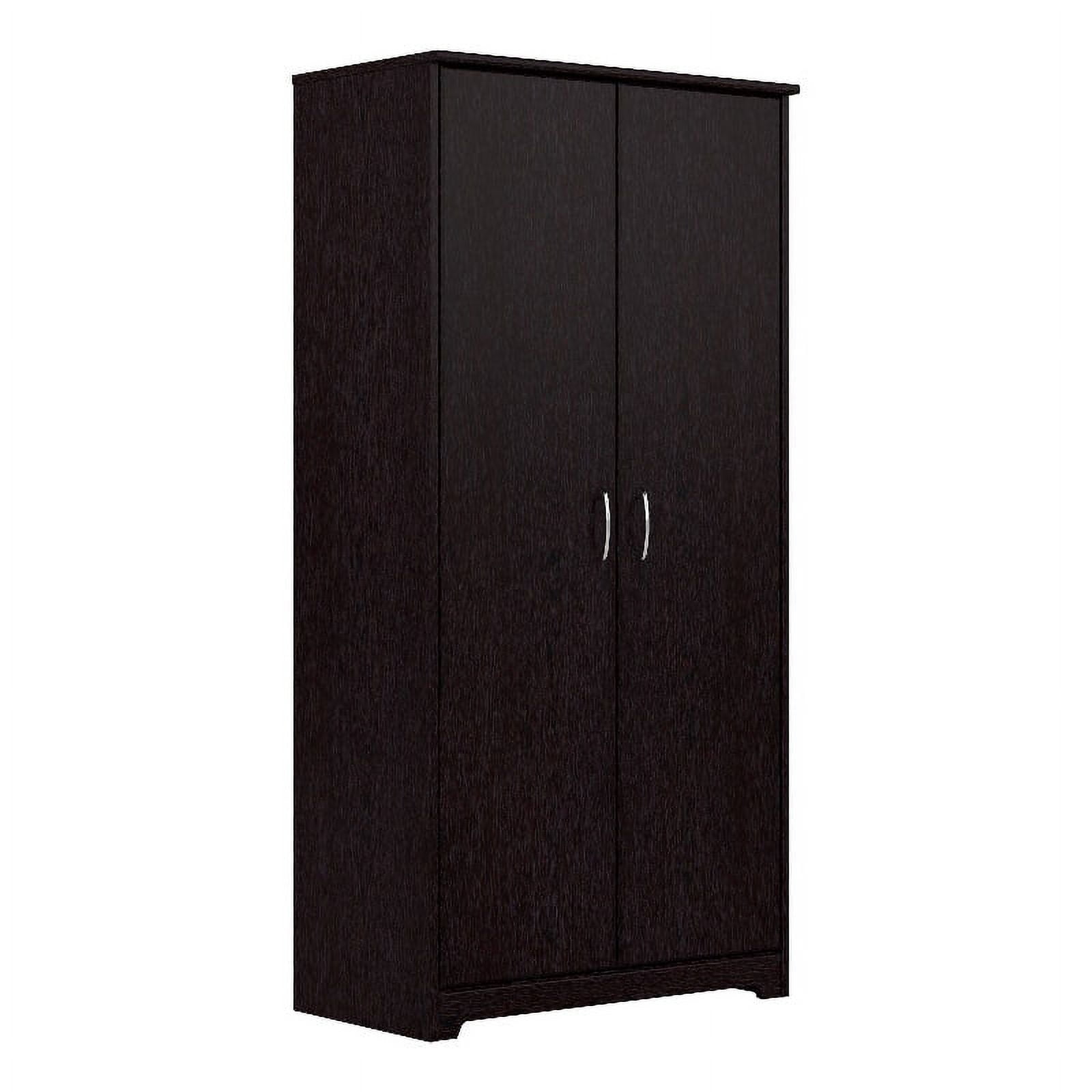 Bowery Hill Tall Storage Cabinet with Doors in Espresso Oak - Engineered Wood - Walmart.com