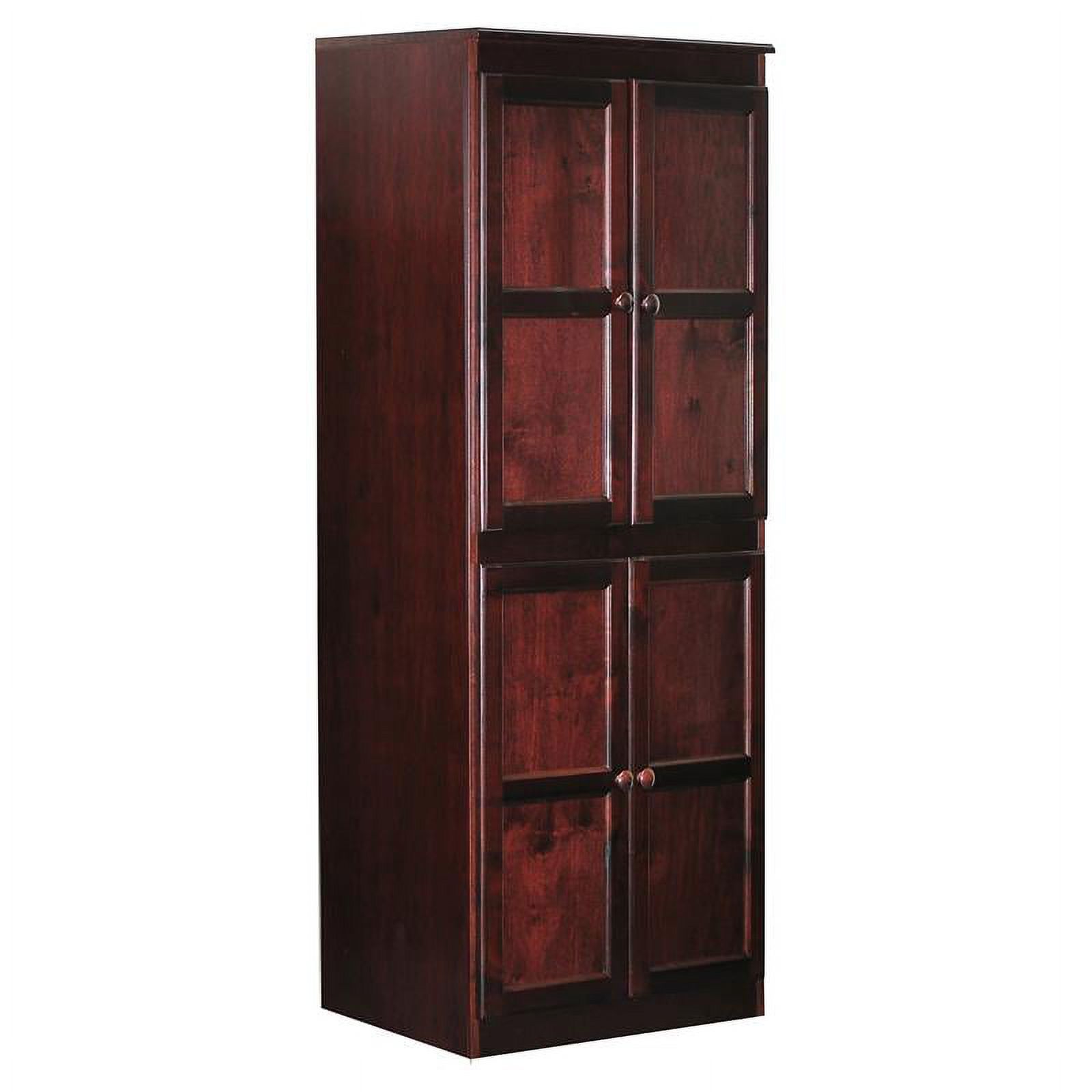 Bowery Hill Traditional 72" Wood Storage Cabinet with 5-Shelves in ...