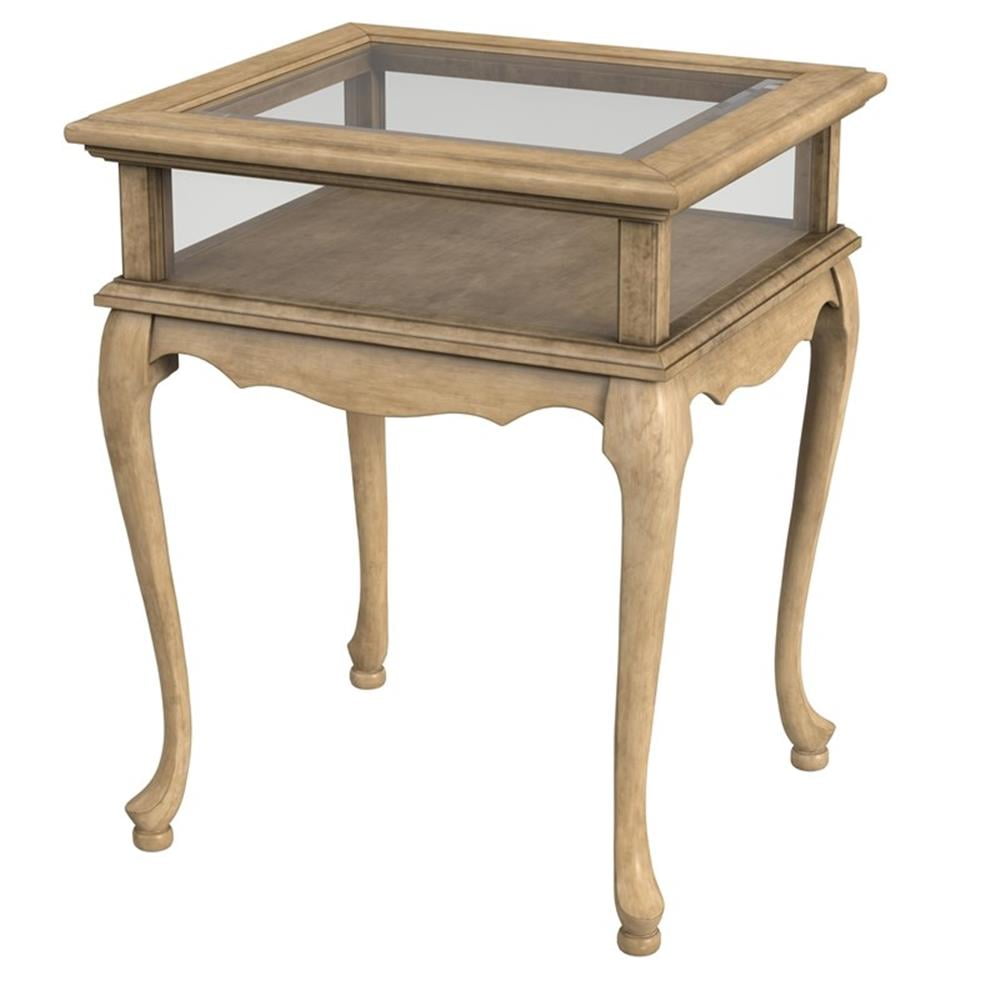 Bowery Hill Traditional Engineered Wood Antique Beige Curio Table ...