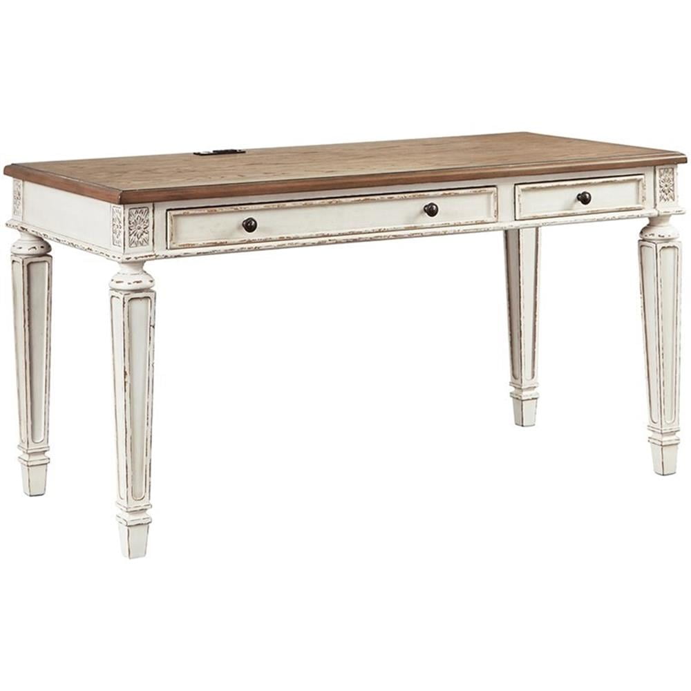 Bowery Hill Traditional Engineered Wood Computer Desk with USB Ports in ...