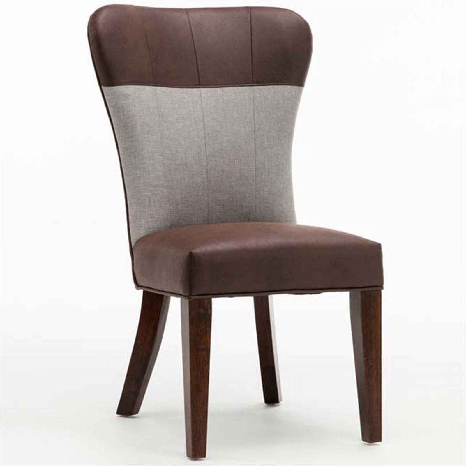 Bowery Hill Traditional Faux Leather Dining Chair in Maroon/Gray (Set ...