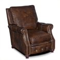 Bowery Hill Traditional Leather Recliner Chair in Old Saddle Chocolate ...