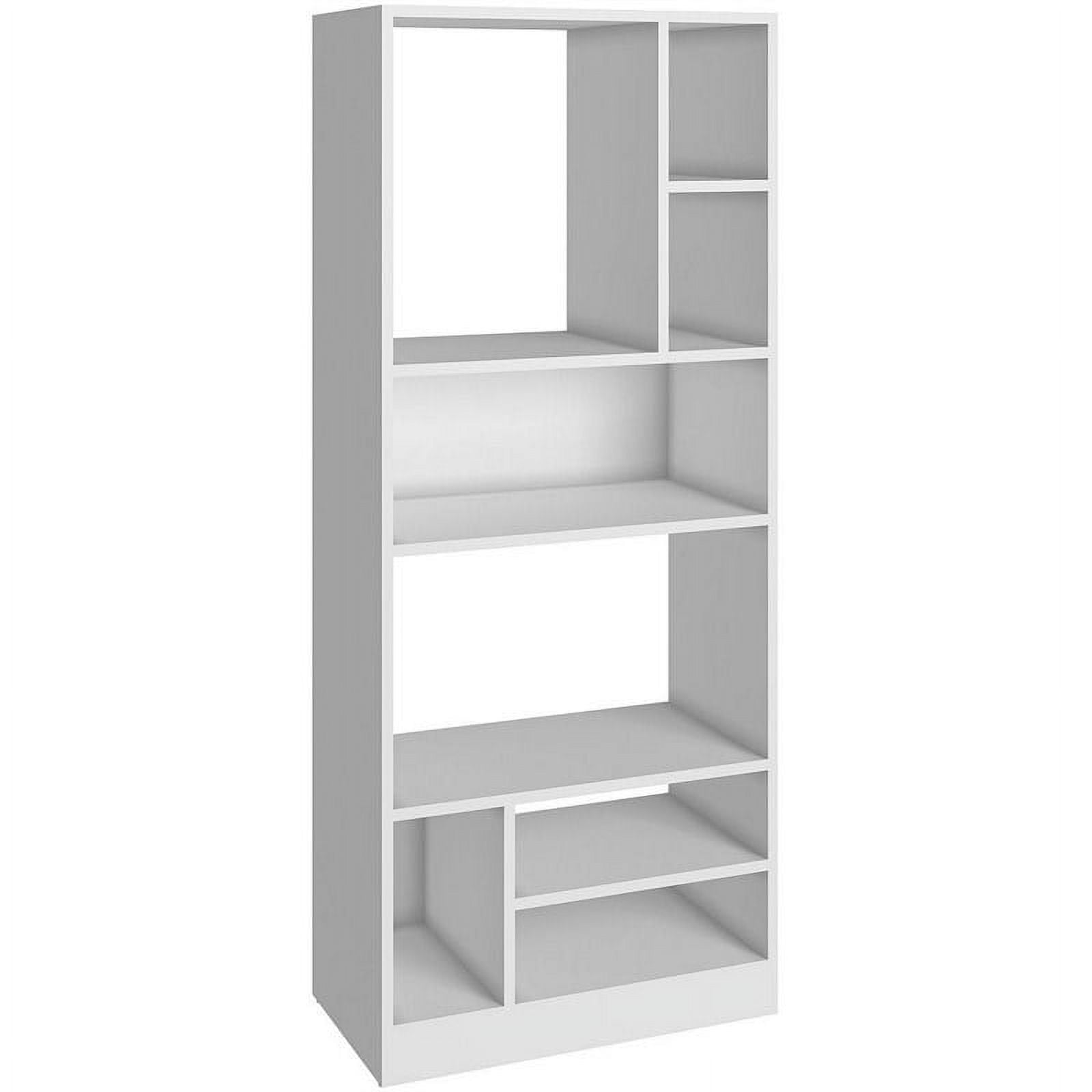 Bowery Hill Decorative Open Back 8 Shelf Modern Bookcase in White, Mid ...