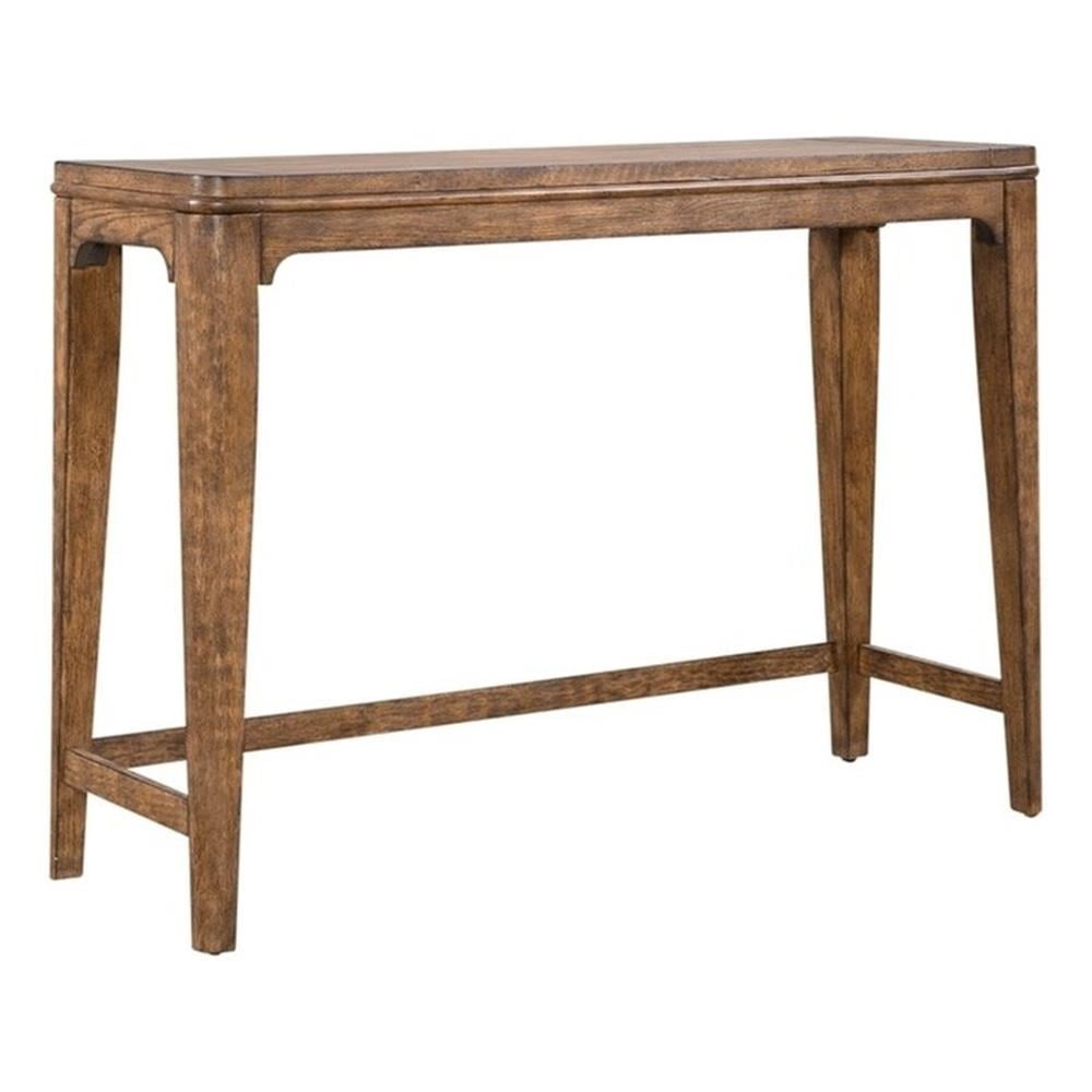 Bowery Hill Traditional Wood Console Bar Table in Brown Finish ...