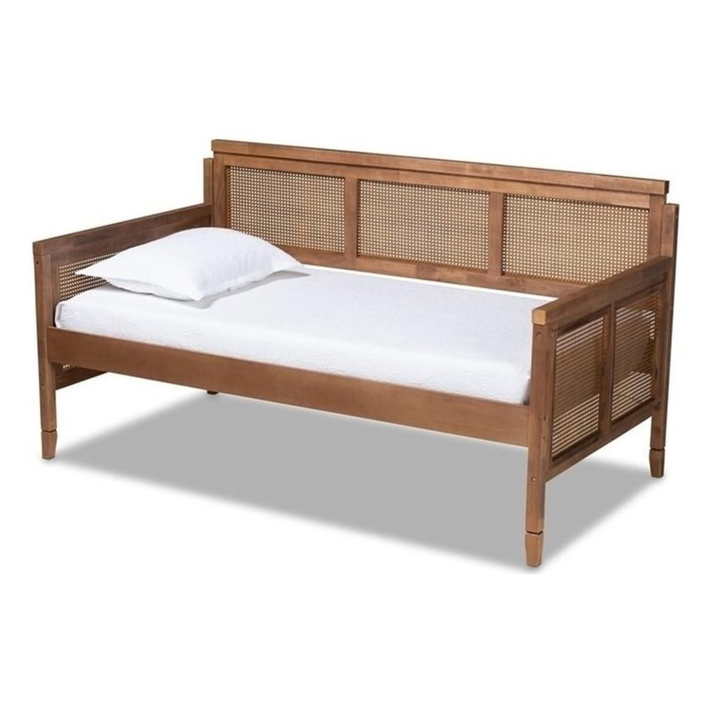 Bowery Hill Traditional Wood Daybed with Woven Detailing in Brown ...