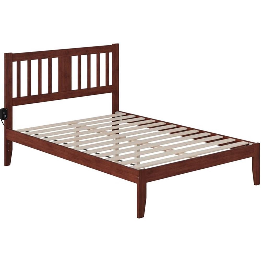 Bowery Hill Traditional Wood Full Spindle Bed with USB Turbo Charger in ...