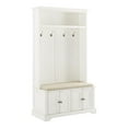 Bowery Hill Traditional Wood Hall Tree in Distressed White/Oatmeal ...