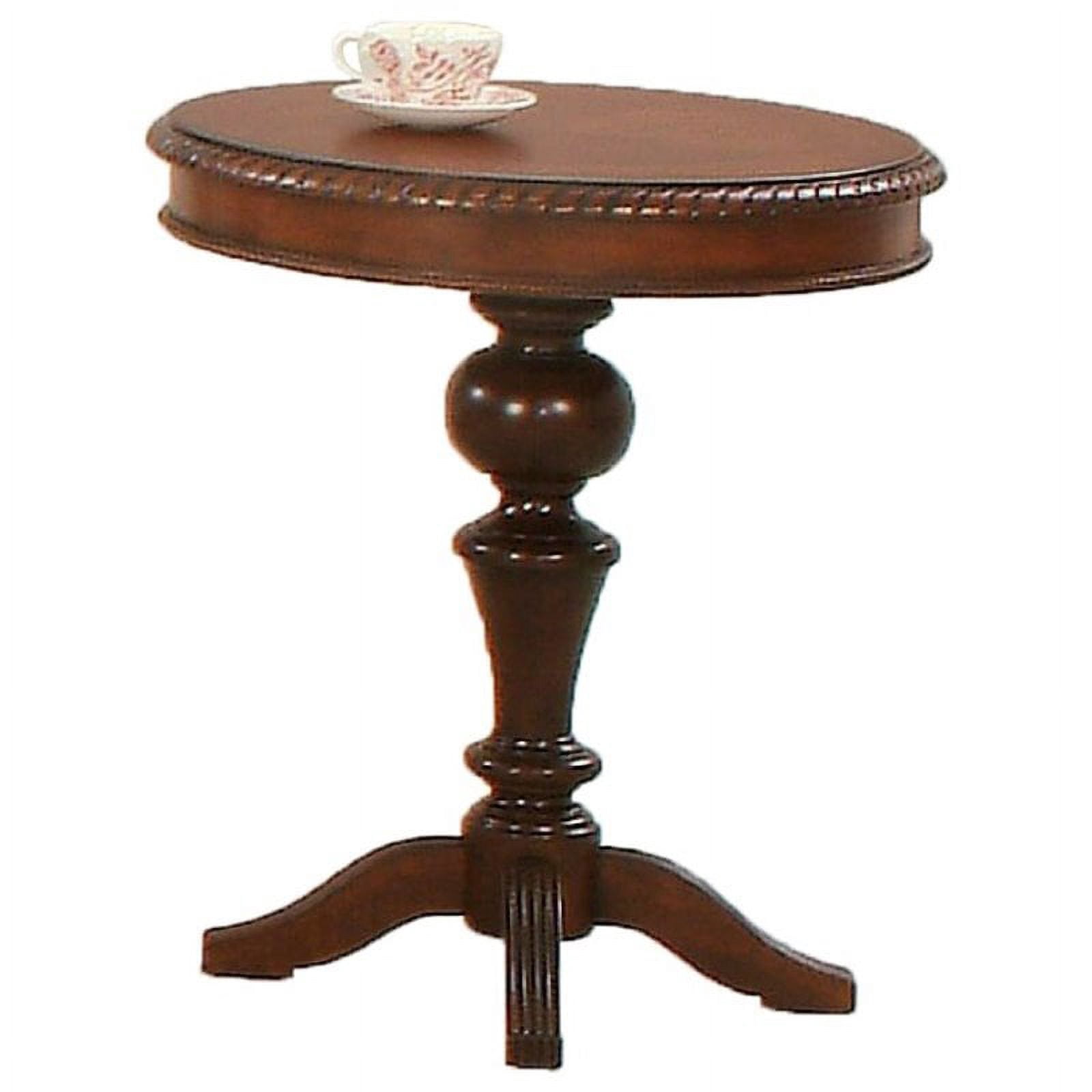 Bowery Hill Traditional Wooden Chairside Table in Heritage Cherry ...