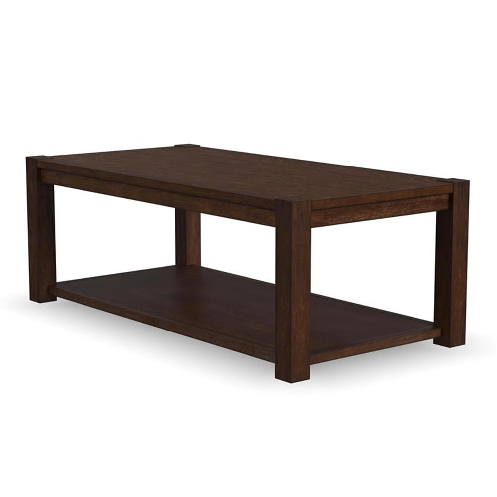 Bowery Hill Transitional Brown Rustic Rectangular Wood Coffee Table ...