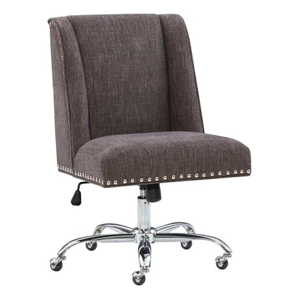 Bowery Hill Transitional Fabric Armless Office Chair in Charcoal Gray ...