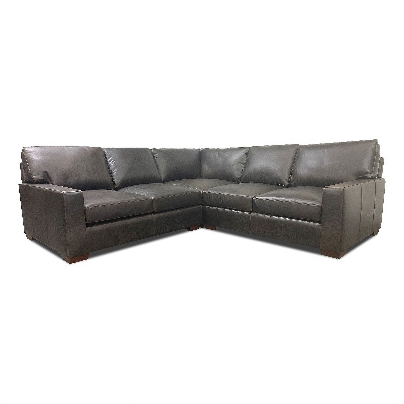 Bowery Hill Transitional Leather Sectional Group in Rich Brown ...