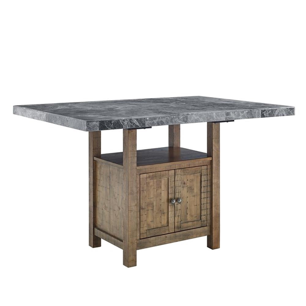 Bowery Hill Transitional Marble Counter Table in Gray Finish - Walmart.com