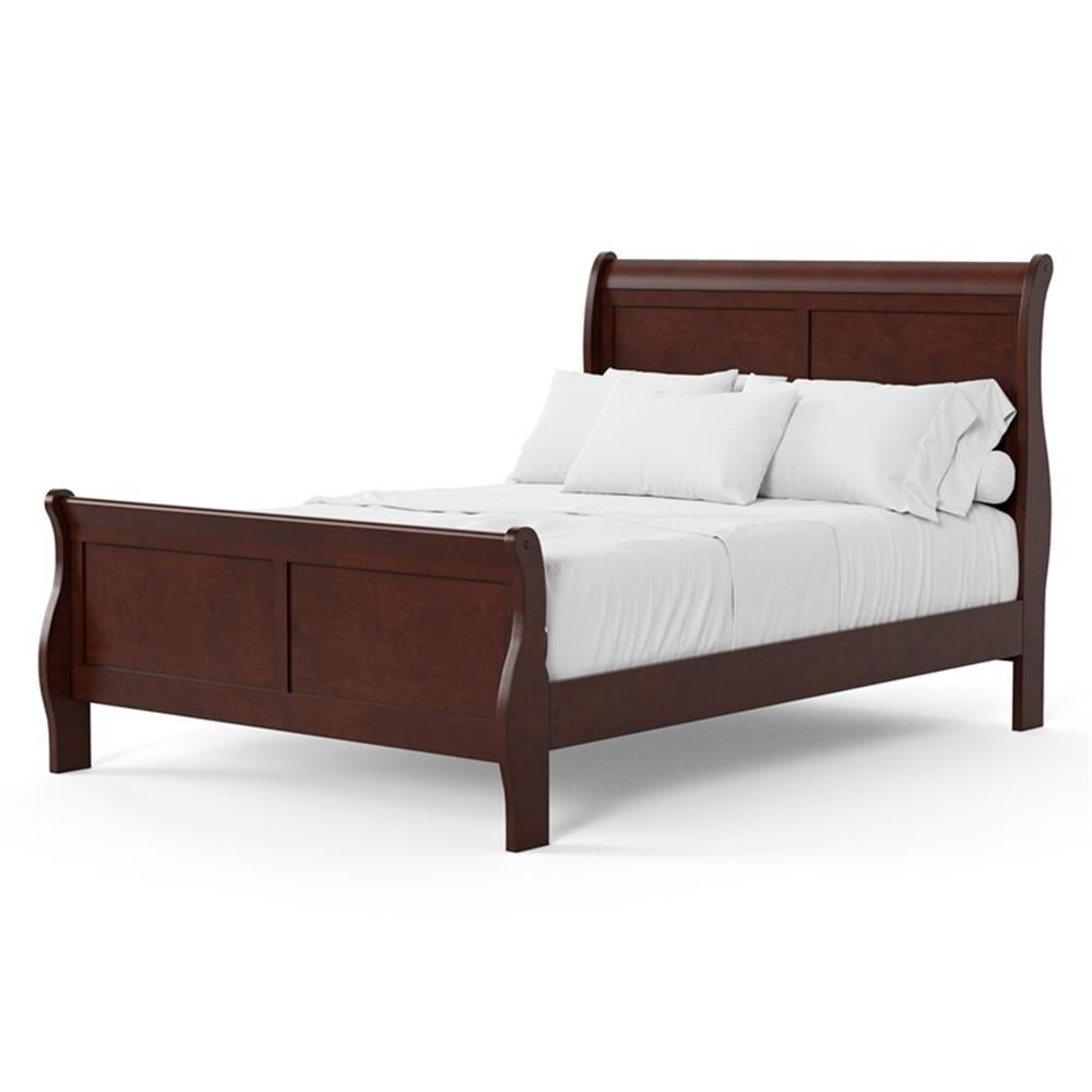 Bowery Hill Transitional Solid Wood Panel Twin Bed in Cherry - Walmart.com