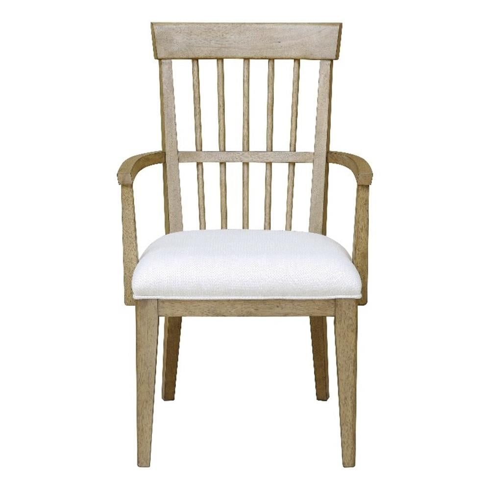 Bowery Hill Transitional Wood Back Arm Chair in Natural Wood Finish ...