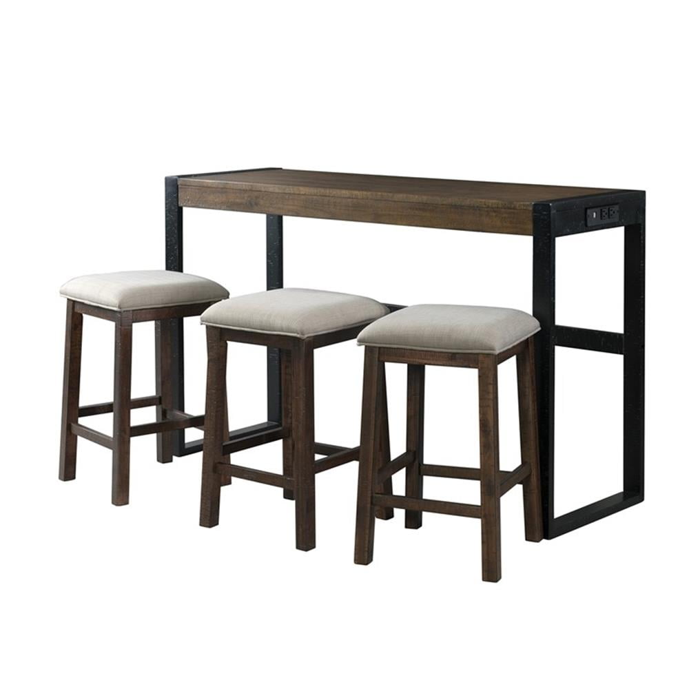 Bowery Hill Kitchen Pub Height Dining Set, High Space Multipurpose Bar ...
