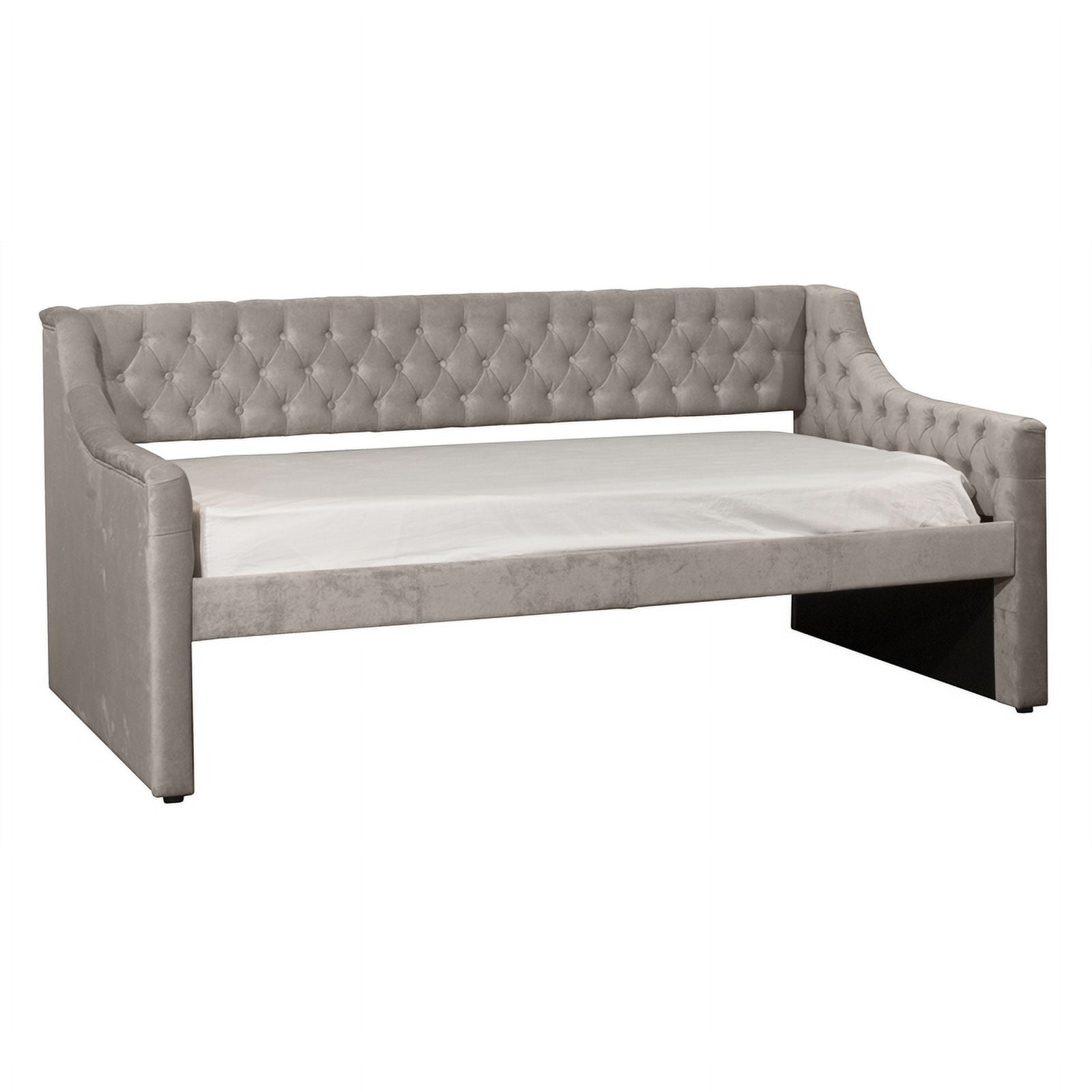Bowery Hill Tufted Upholstered Modern Fabric Daybed in Silver - Walmart.com
