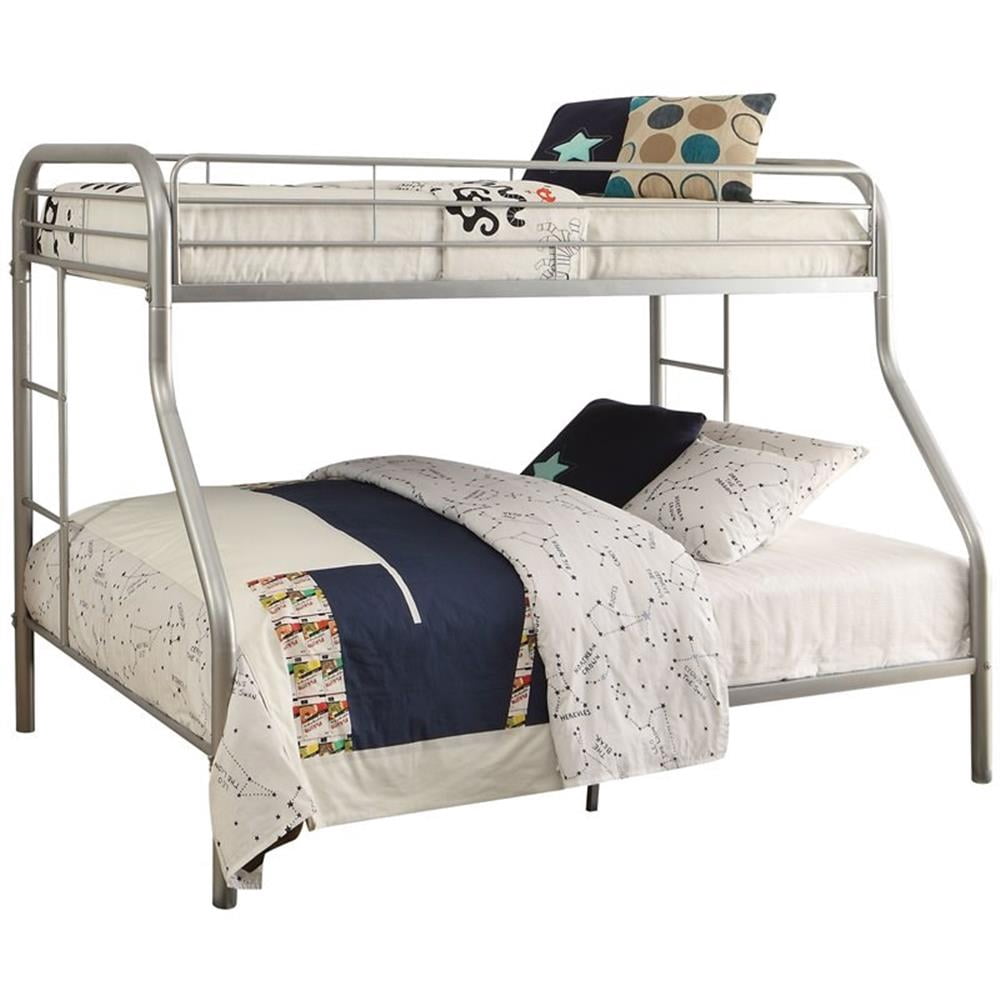 Bowery Hill Twin XL Over Queen Metal Bunk Bed in Silver - Walmart.com