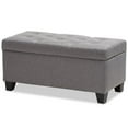 Bowery Hill Upholstered Storage Ottoman Bench in Grey - Walmart.com