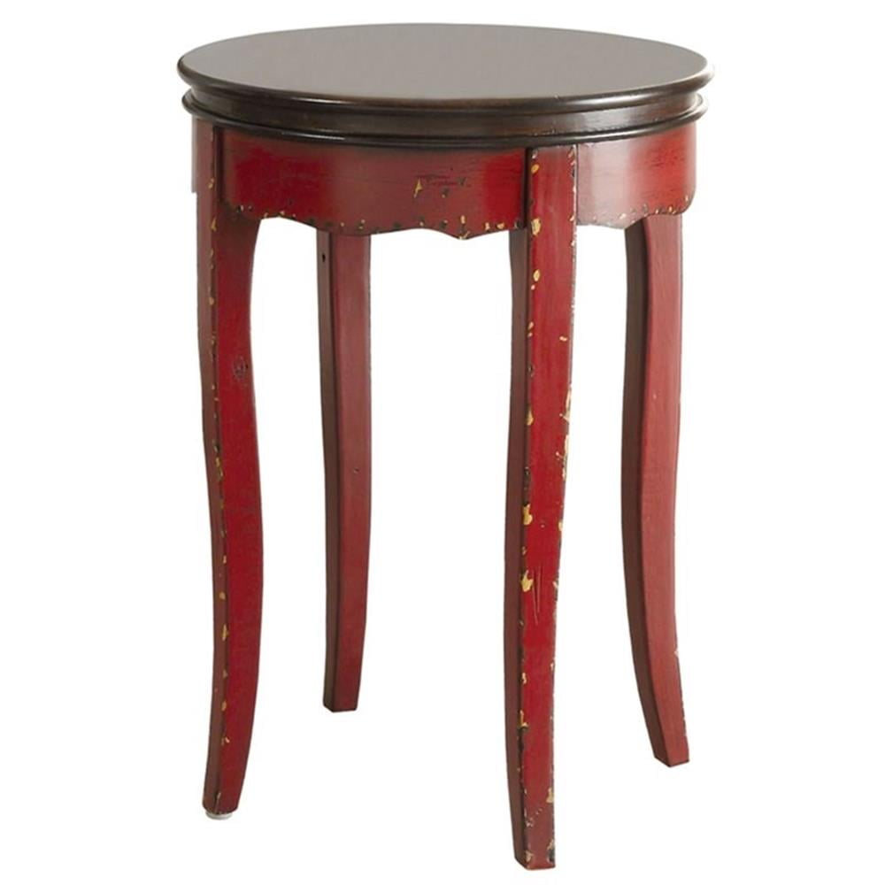Bowery Hill Vintage styled Wood Round End Table in Red Finish - Walmart.com