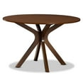 Bowery Hill 48-Inch Wide Round Wood Dining Table in Walnut Finish ...
