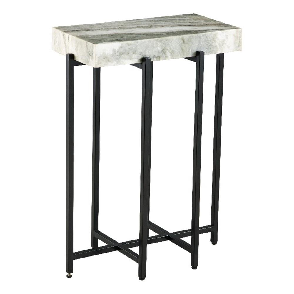 Bowery Hill White Genuine Marble Top 24-Inch Tall Modern Accent End ...