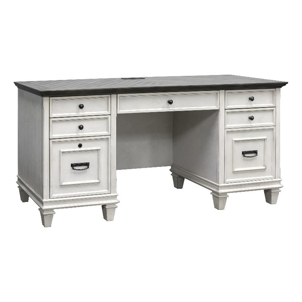 Bowery Hill Wood Credenza Office Desk Writing Table in White - Walmart.com