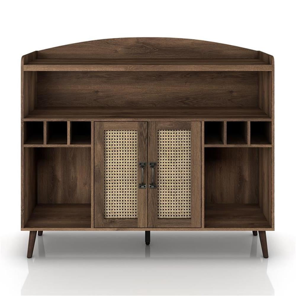 Bowery Hill Wood Multi-Storage Buffet in Distressed Walnut Finish ...