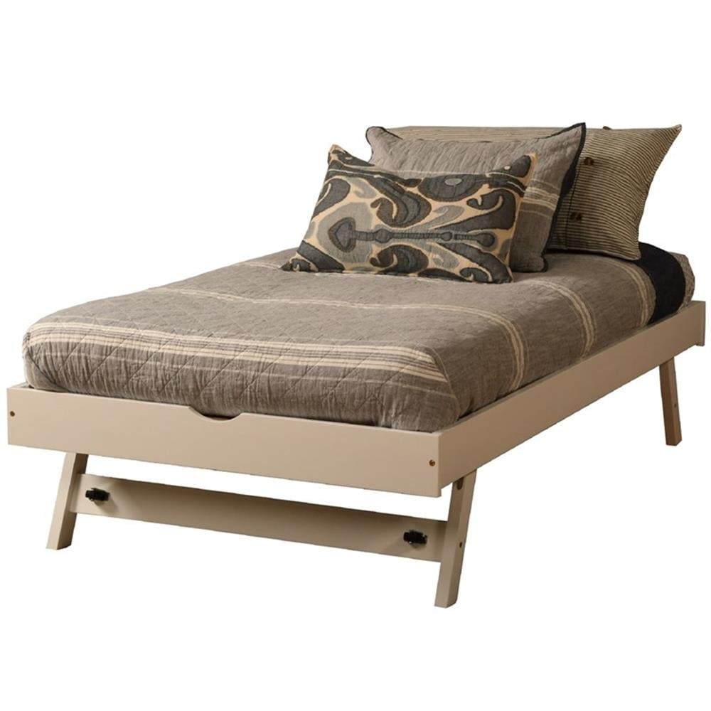 Bowery Hill Wood Solid Wood Pop Up Bed with White Frame-Mattress Not ...
