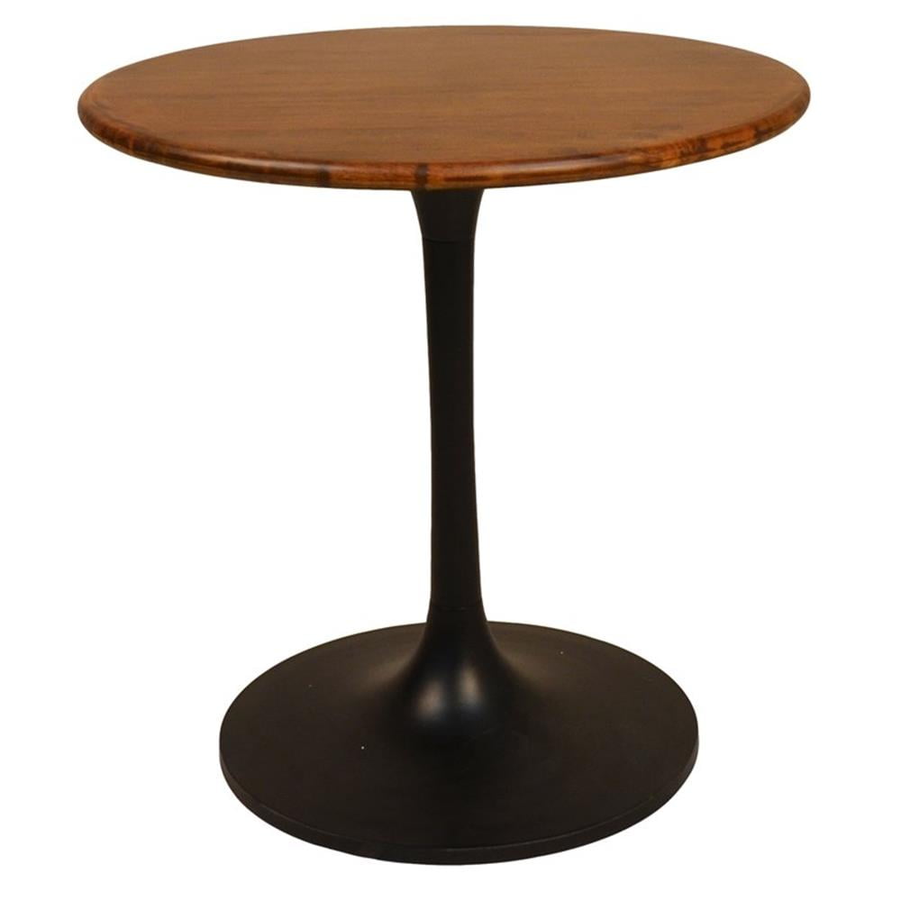 Bowery Hill Wood Top 30" Round Dining Table in Elm and Black - Walmart.com