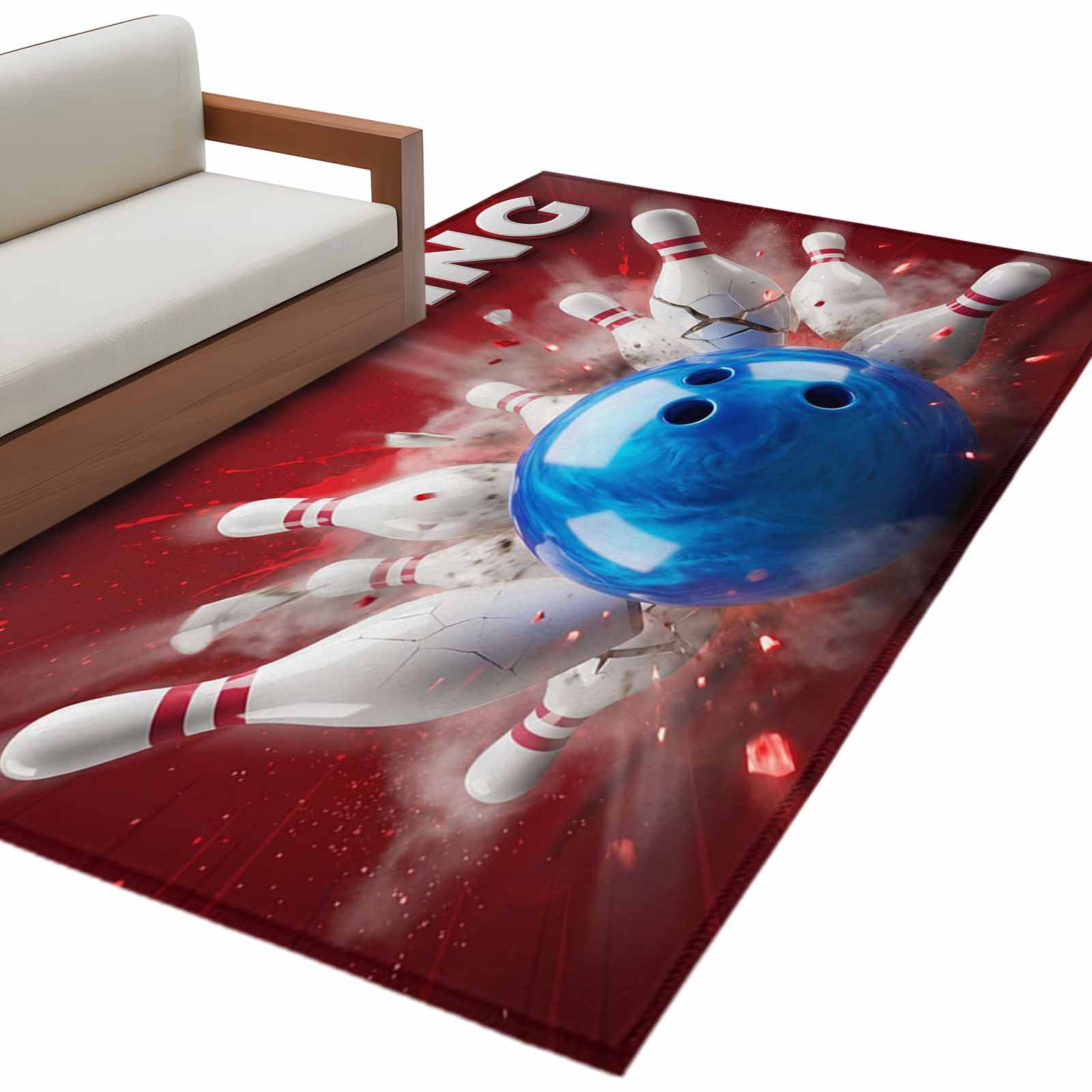 Bowing Area Rug 4x6 Washable Rug Non Slip Modern Sports Artwork Red ...