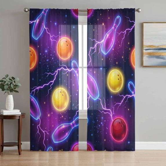 Bowing Sheer Curtains for Living Room Bedroom Modern Sports Artwork ...