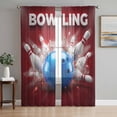 Bowing Sheer Curtains for Living Room Bedroom Modern Sports Artwork Red ...