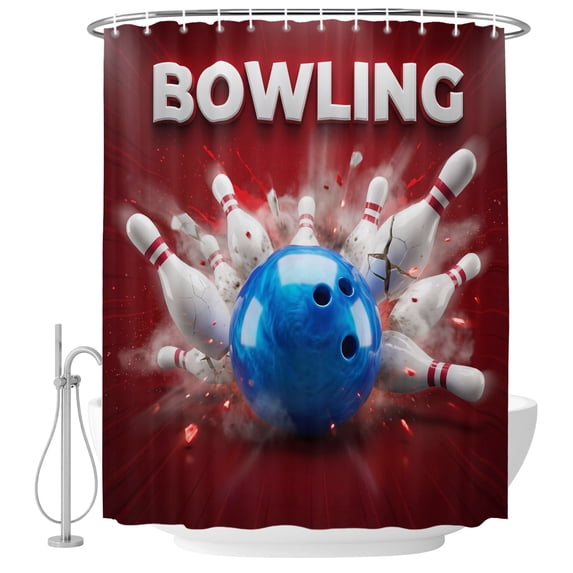 Bowing Shower Curtain Set - Small 36" x 72" Washable Bathtub Curtain ...