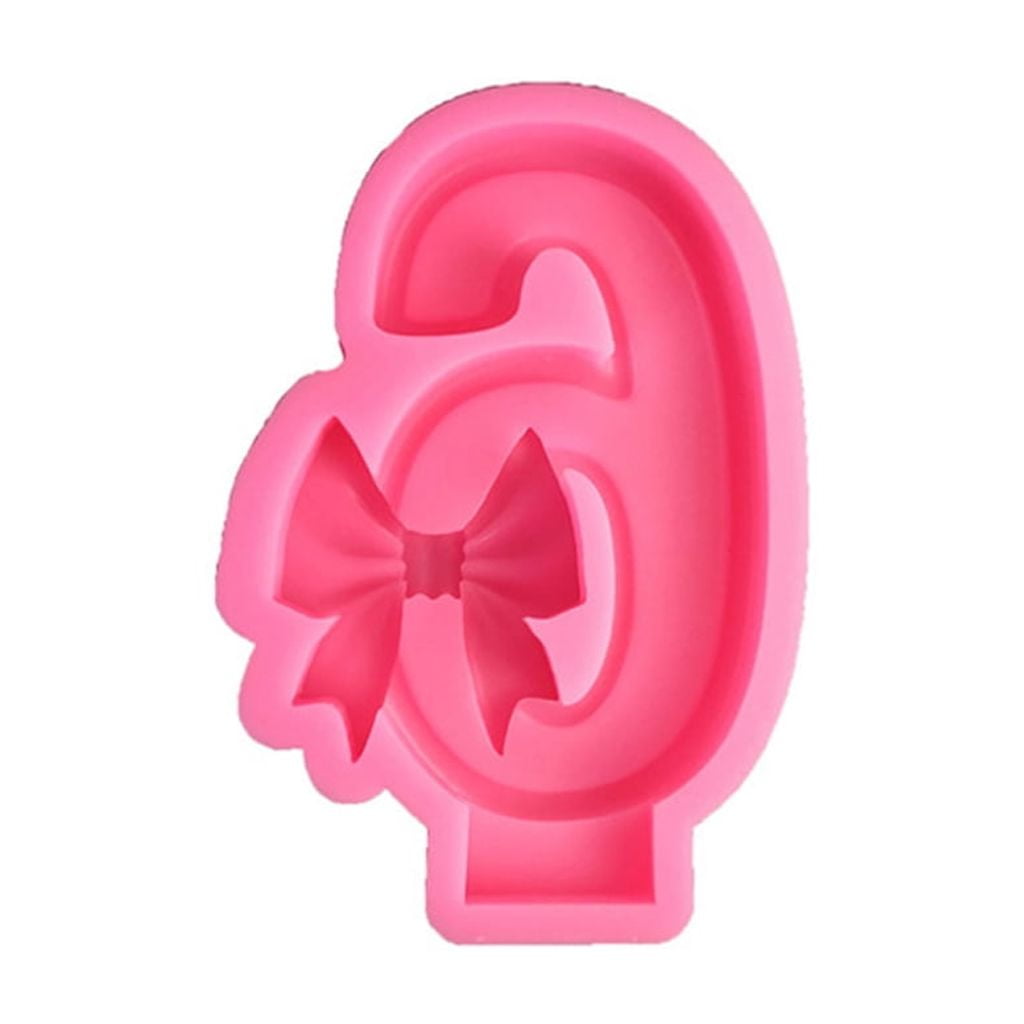 Bowknot Baking Molds Number Silicone Mould Handmade Epoxy Resin Casting ...