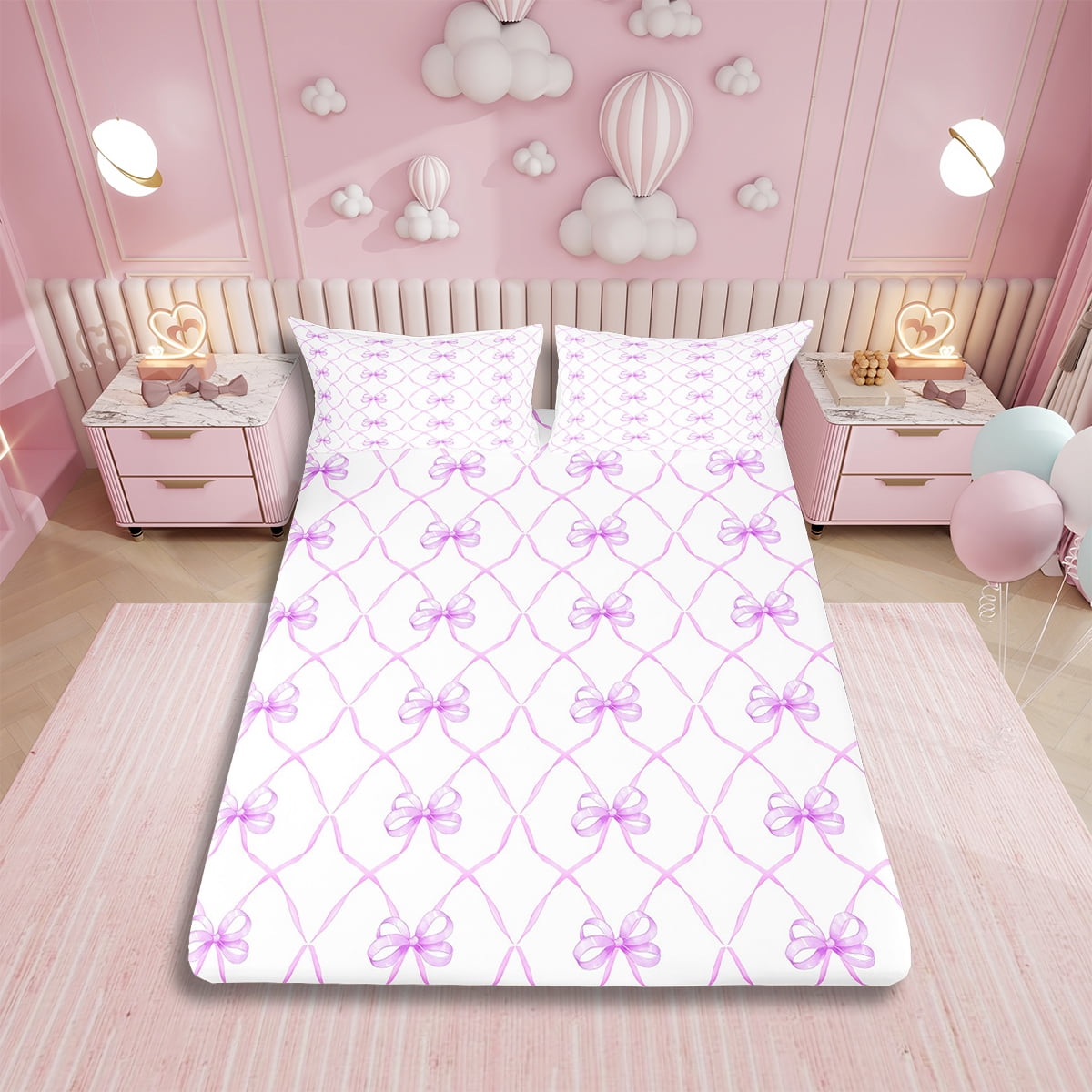 Bowknot Bed Sheets Set Full Bow Knot Sheet Set Butterfly Knot Bow Tie ...