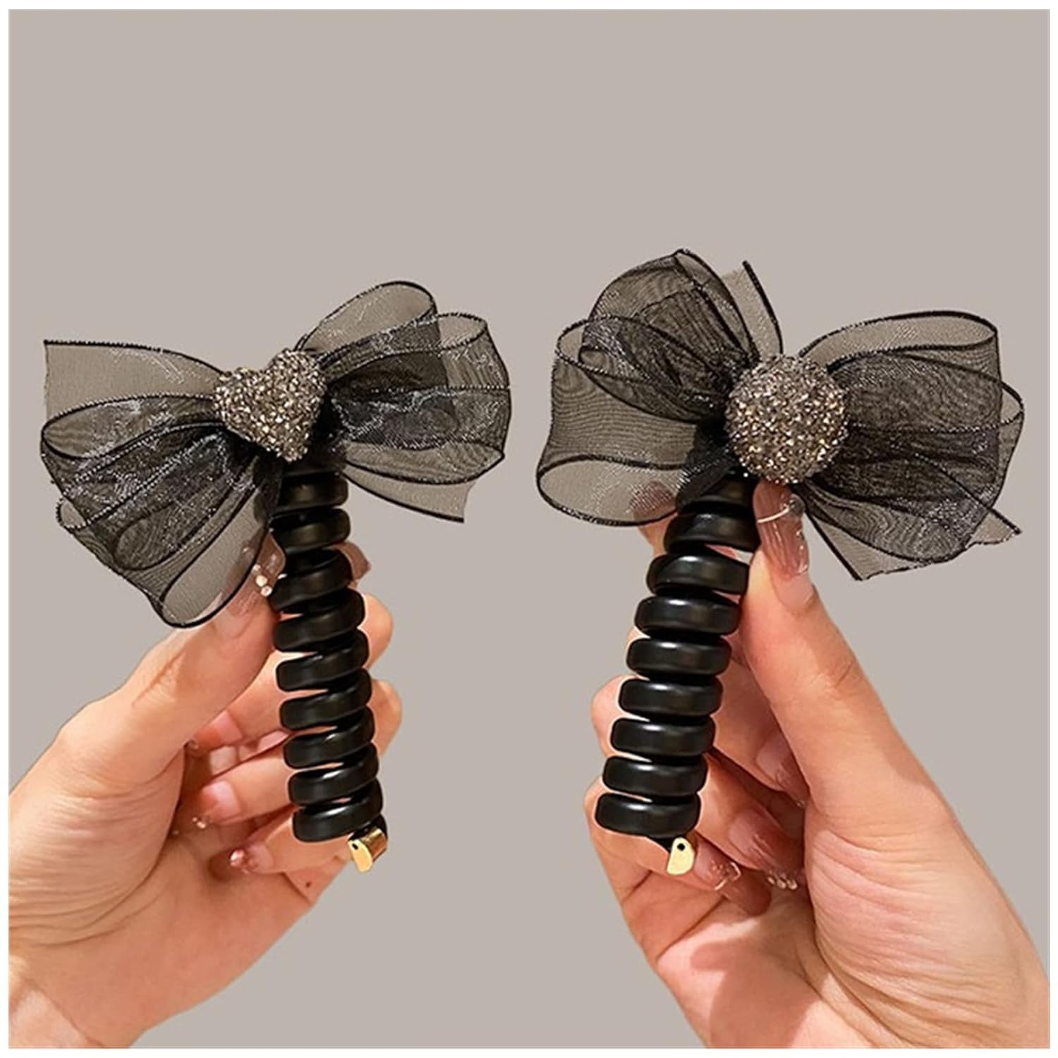 Bowknot Braided Telephone Wire Hair Bands - NEW Phone Cord Straight ...